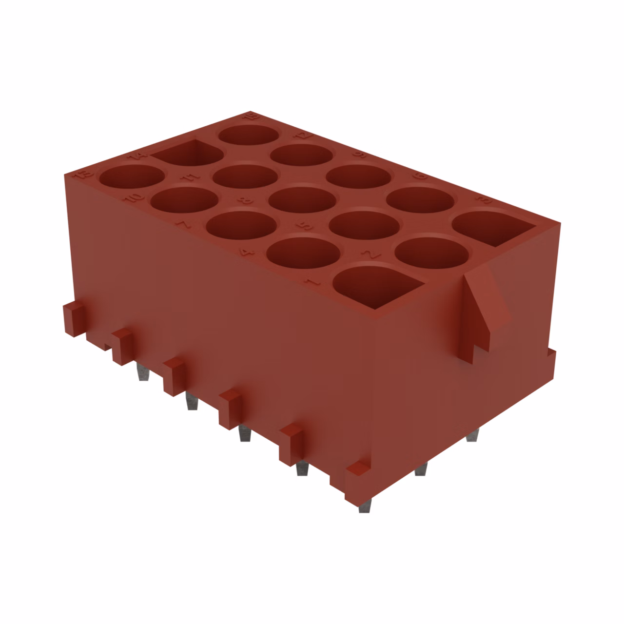 MLX Power Connector Header, 6.35mm Pitch, Vertical, with Compliant Polarizing Peg, Nylon 94V-2, Natural (Translucent), 2 Circuits