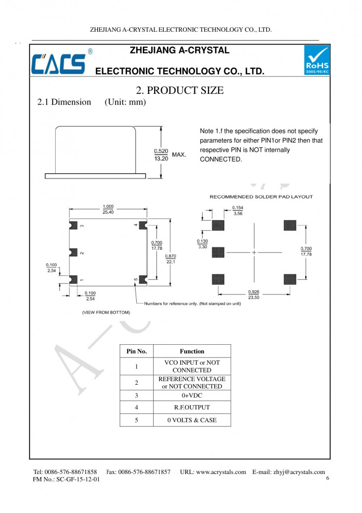 POC2522 specification document page 6