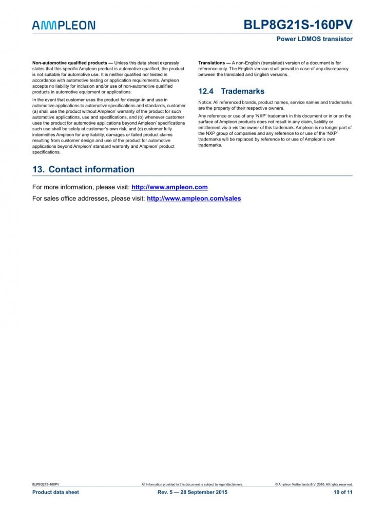 BLP8G21S-160PV datasheet page 10