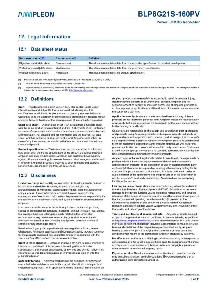 BLP8G21S-160PV datasheet page 9