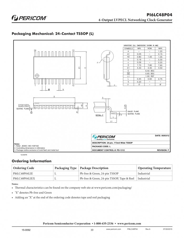 PI6LC48P04LIEX datasheet page 10