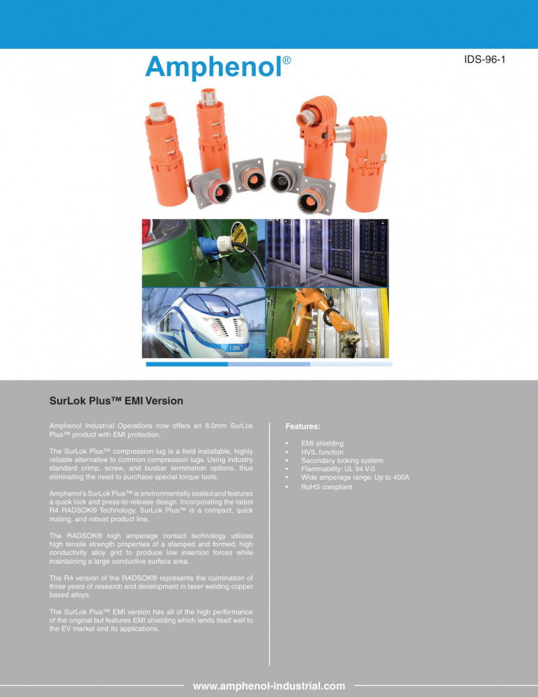 Amphenol SurLok Plus EMI Version technical document page 1