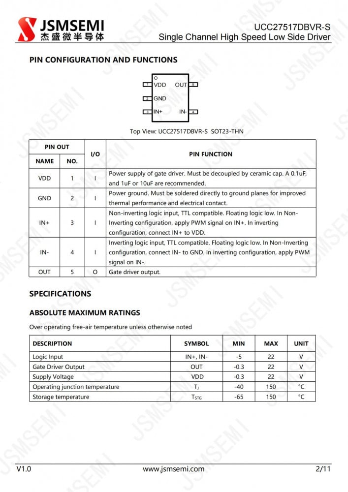 UCC27517DBVR-S-JSM datasheet page 2