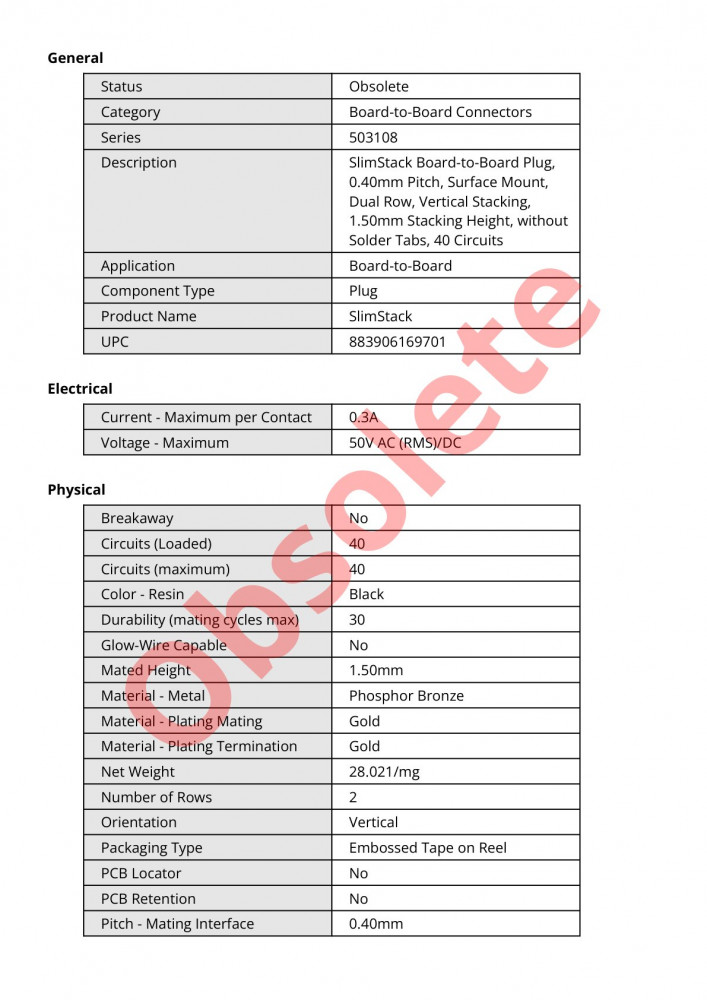 MOLEX 5031084010 technical document preview, page 2