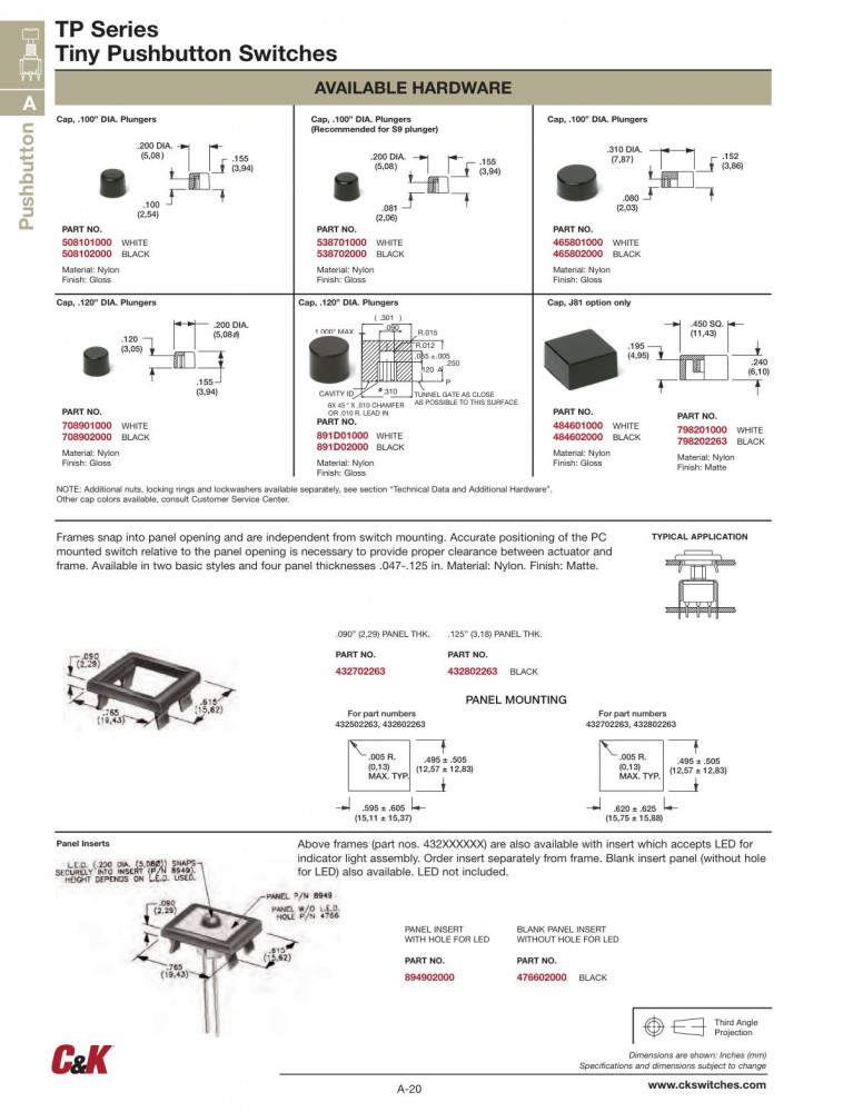 C&K TP series technical document page 6
