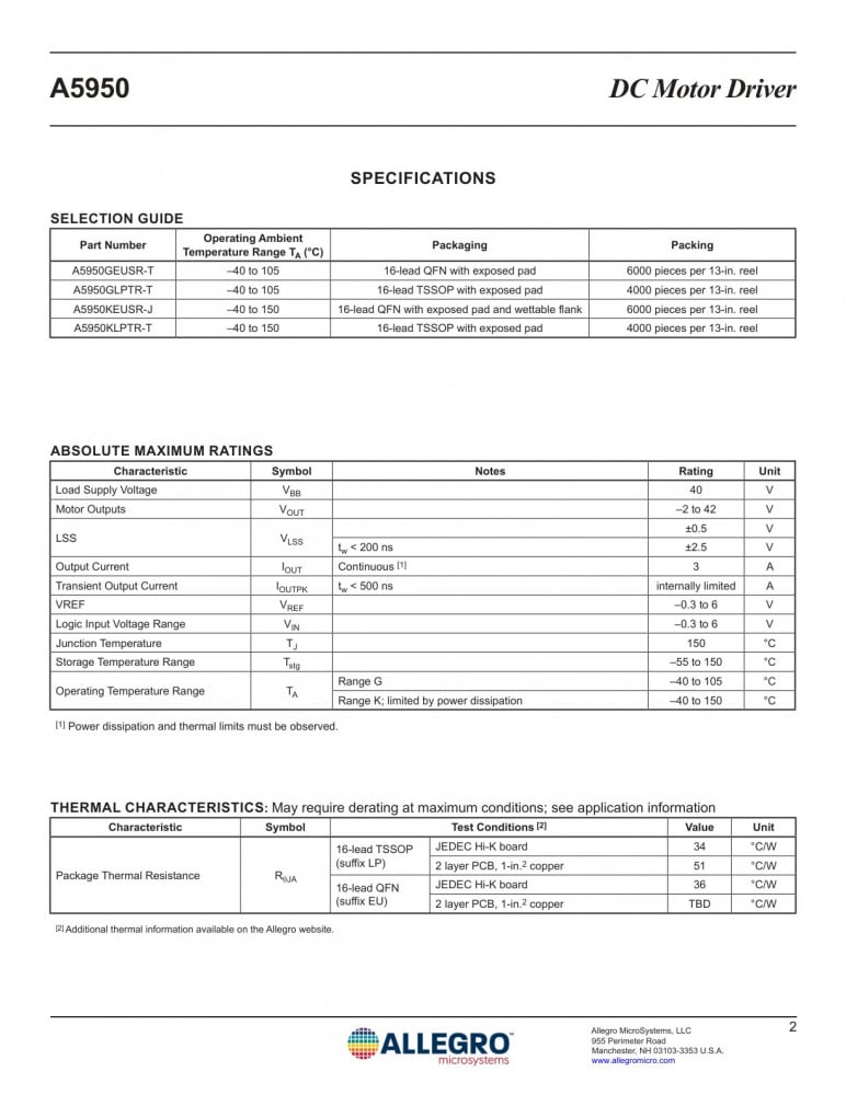 A5950 datasheet page 2