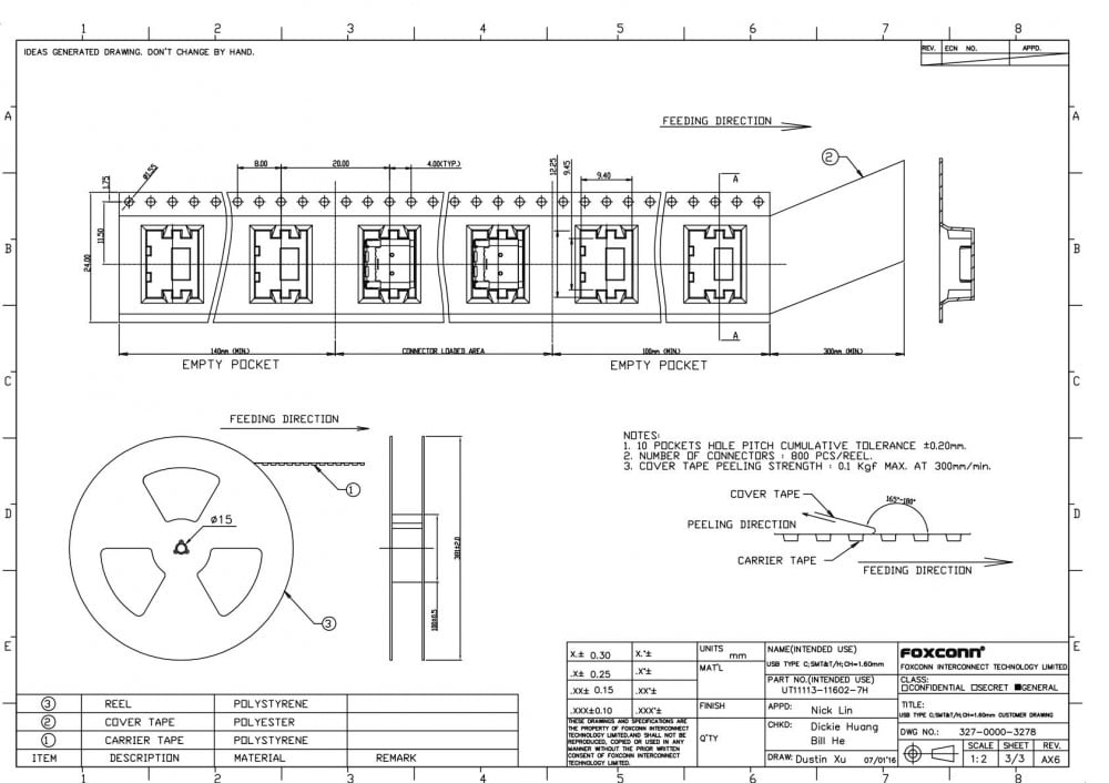 FOXCONN UT11113-11602-7H customer drawing page 3