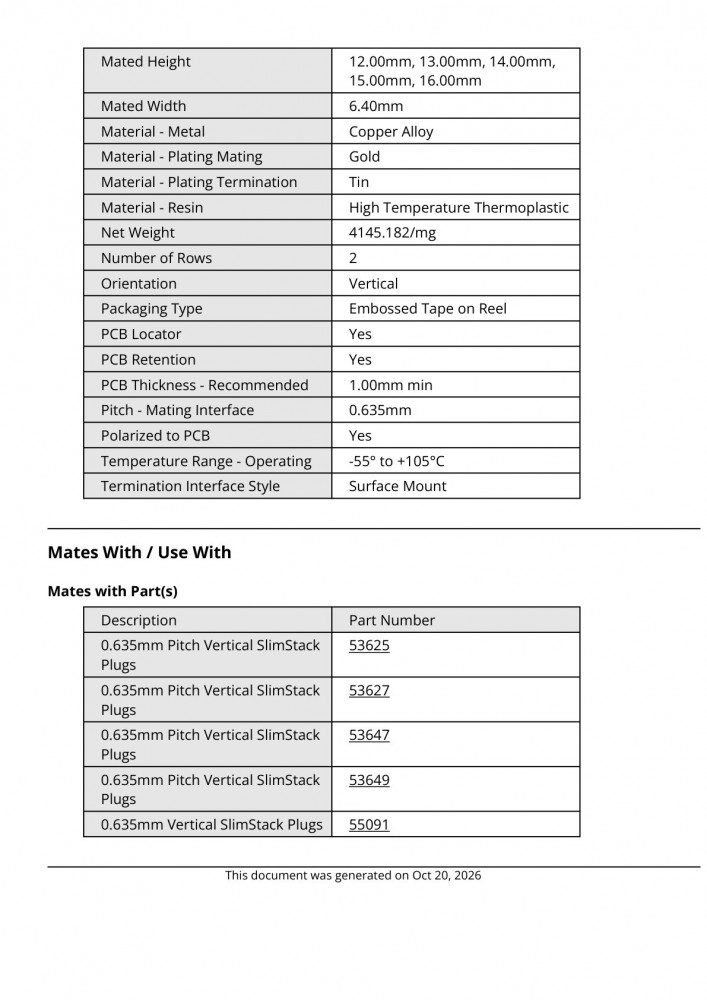 MOLEX 529012078 technical document preview, page 3