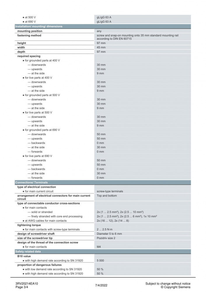 3RV20214EA10 technical document page 3