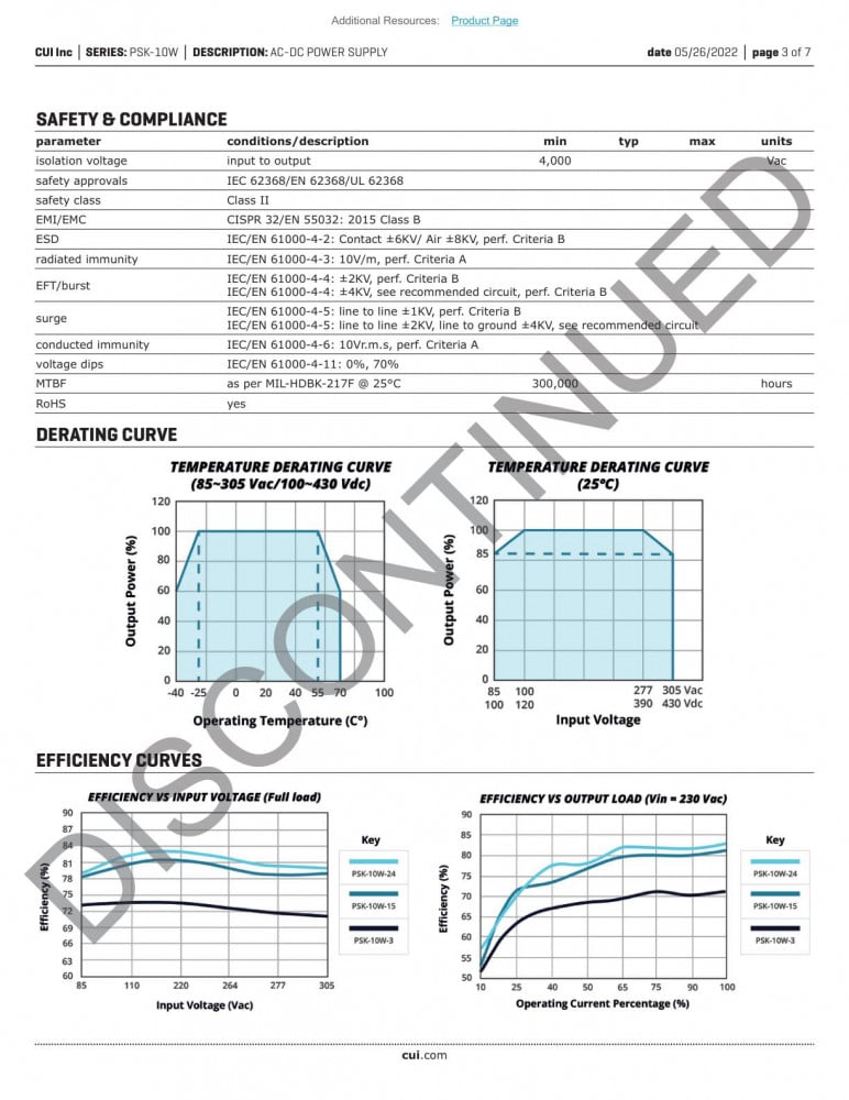 PSK-10W datasheet page 3