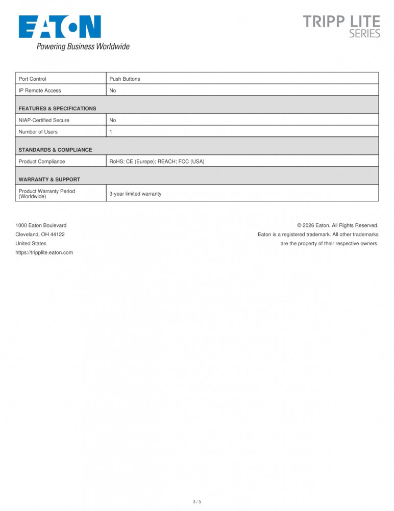 B032-VU2 product documentation, page 3