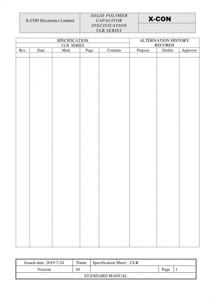 ULR specification sheet page 2