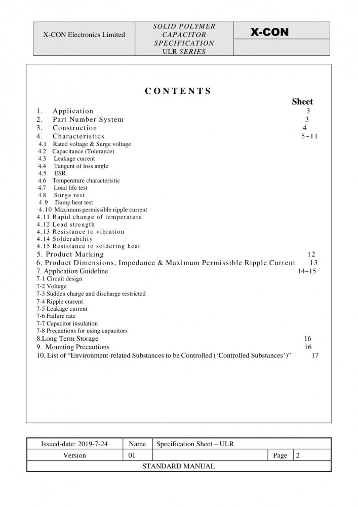 ULR specification sheet page 3