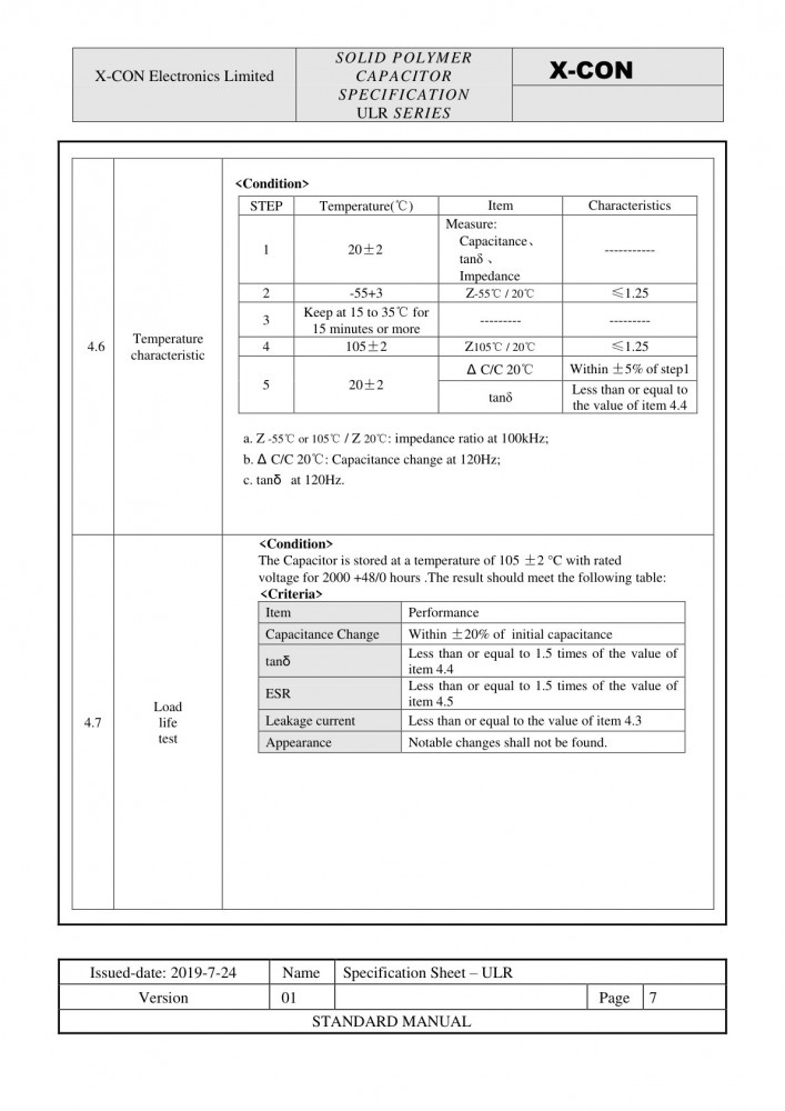 ULR specification sheet page 8