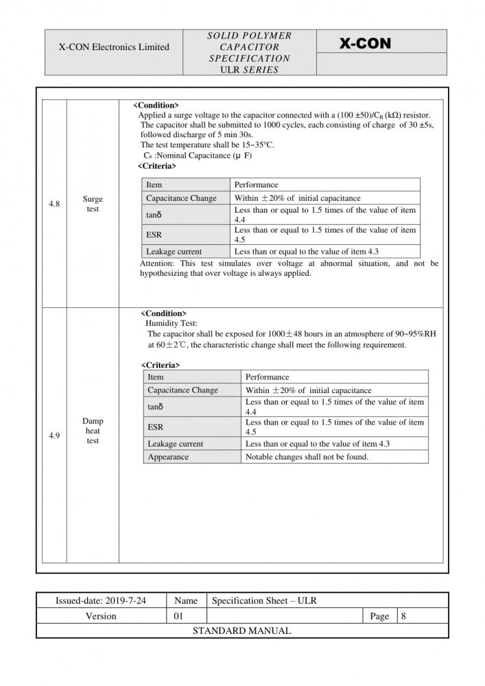 ULR specification sheet page 9