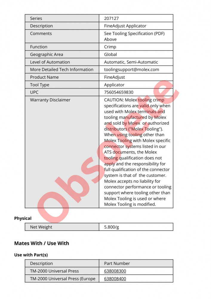 MOLEX 638657000 document preview, page 2