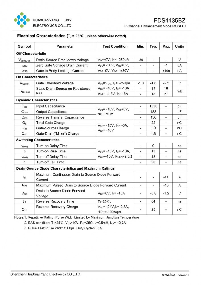 FDS4435BZ datasheet page 2
