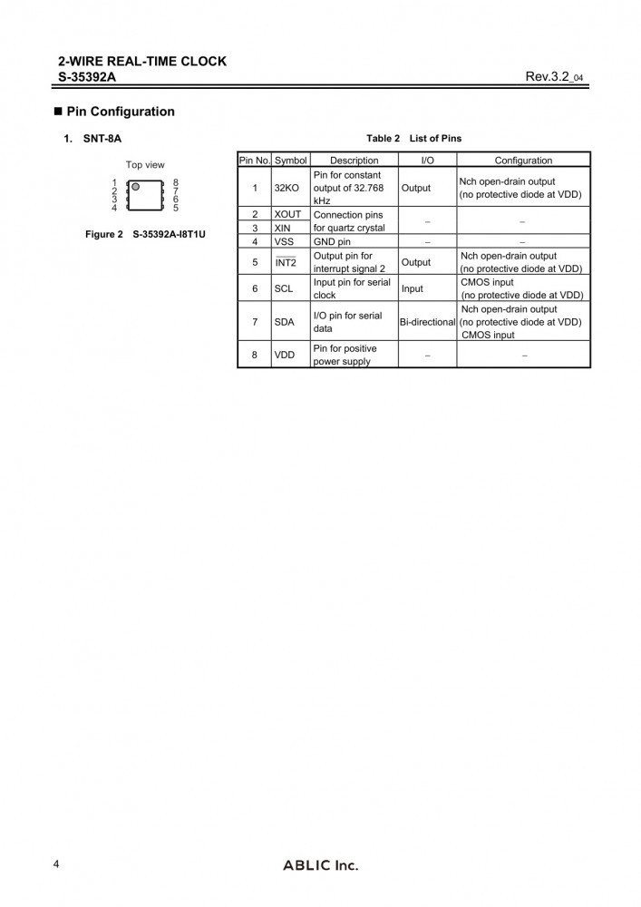 S-35392A datasheet page 4
