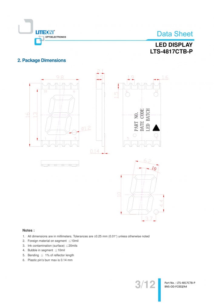 LTS-4817CTB-P datasheet page 4