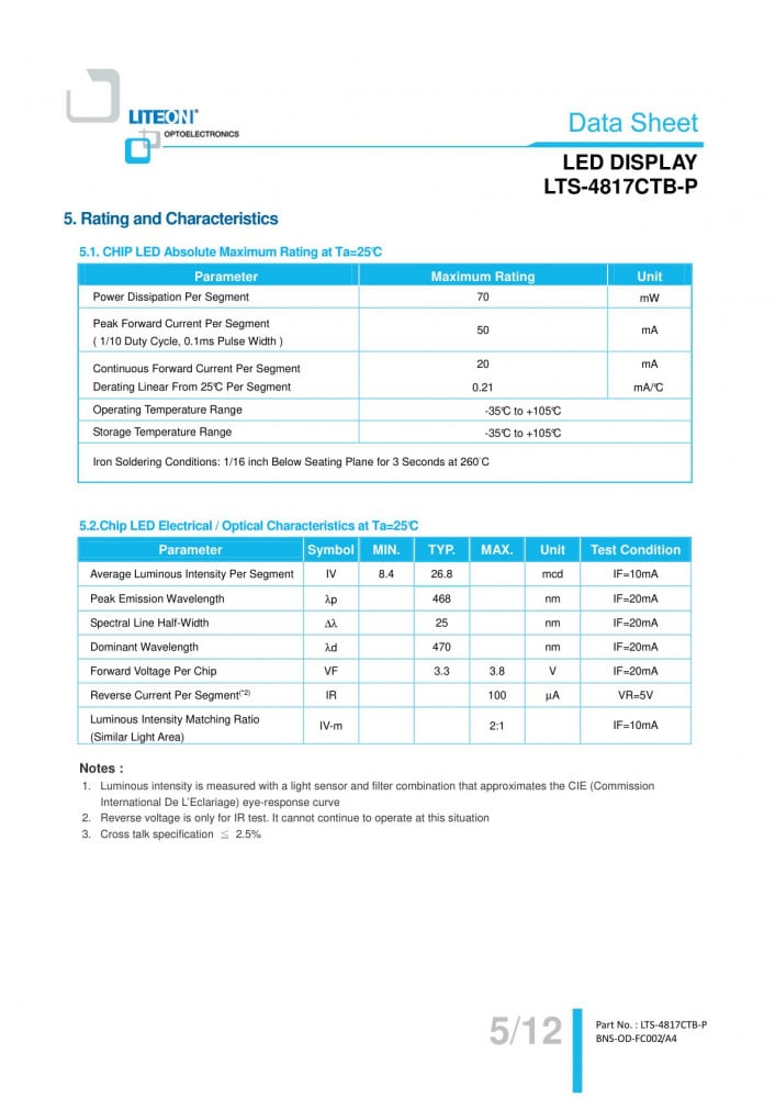 LTS-4817CTB-P datasheet page 6