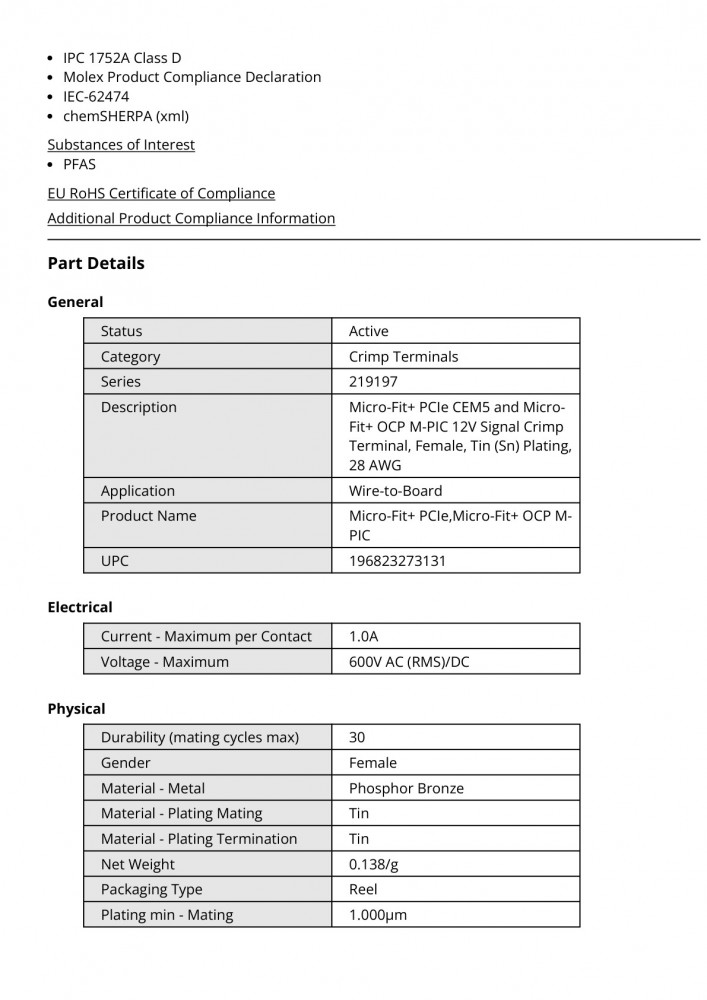 MOLEX 2191970004 technical document image 2