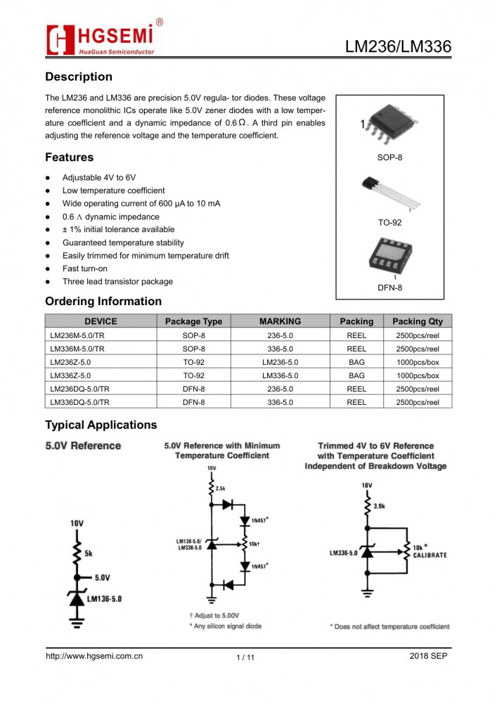 LM236Z-5.0 datasheet page 1