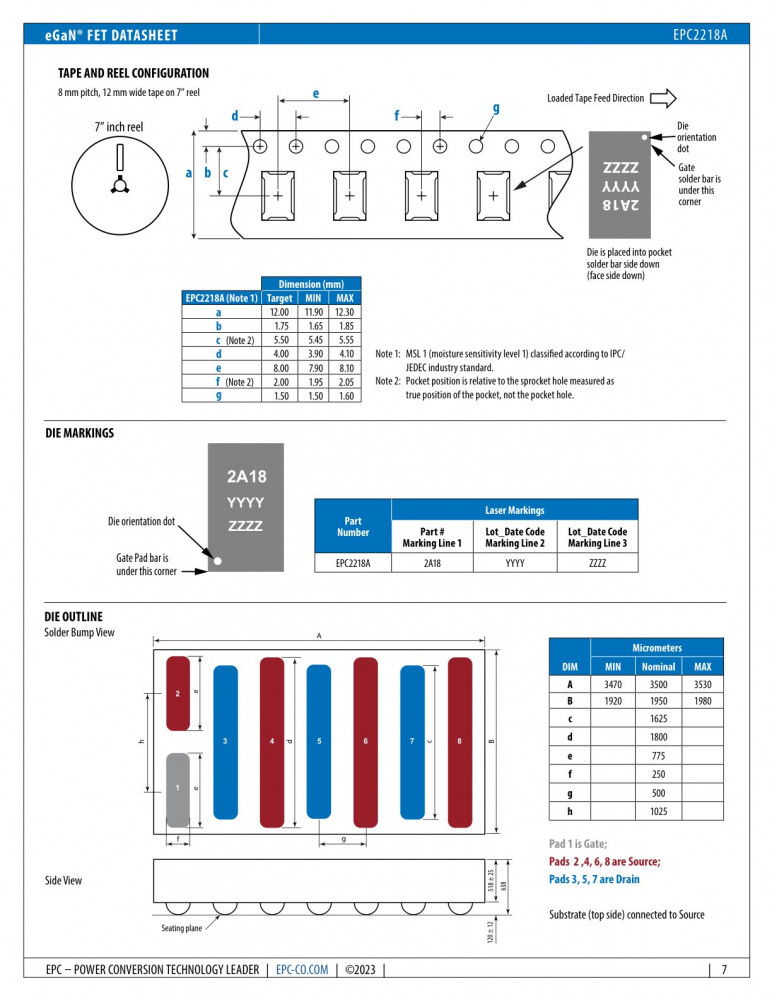 EPC2218A technical document page 7