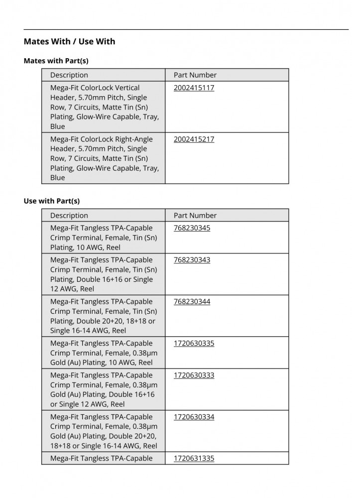 Technical document page 3 for MOLEX 2004564217