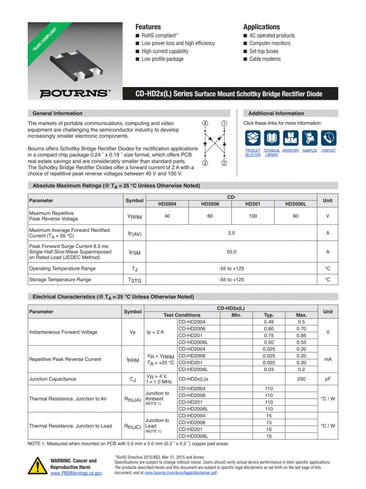 CD-HD201 datasheet page 1