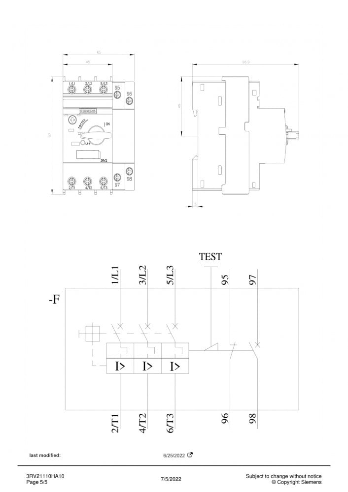 3RV21110HA10 datasheet page 5