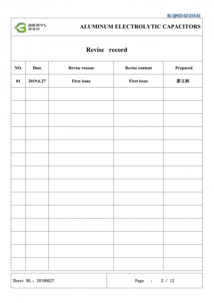 BERYL RC series datasheet page 1