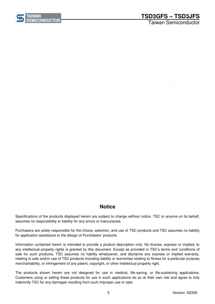 TSD3GFS datasheet page 5