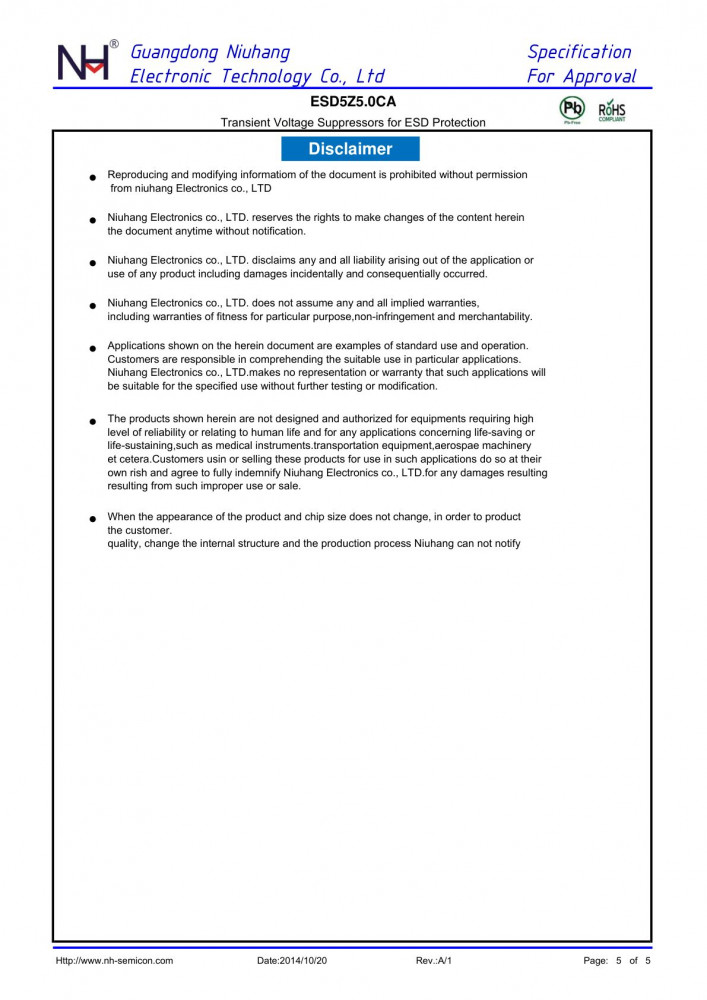 ESD5Z5.0CA datasheet page 5