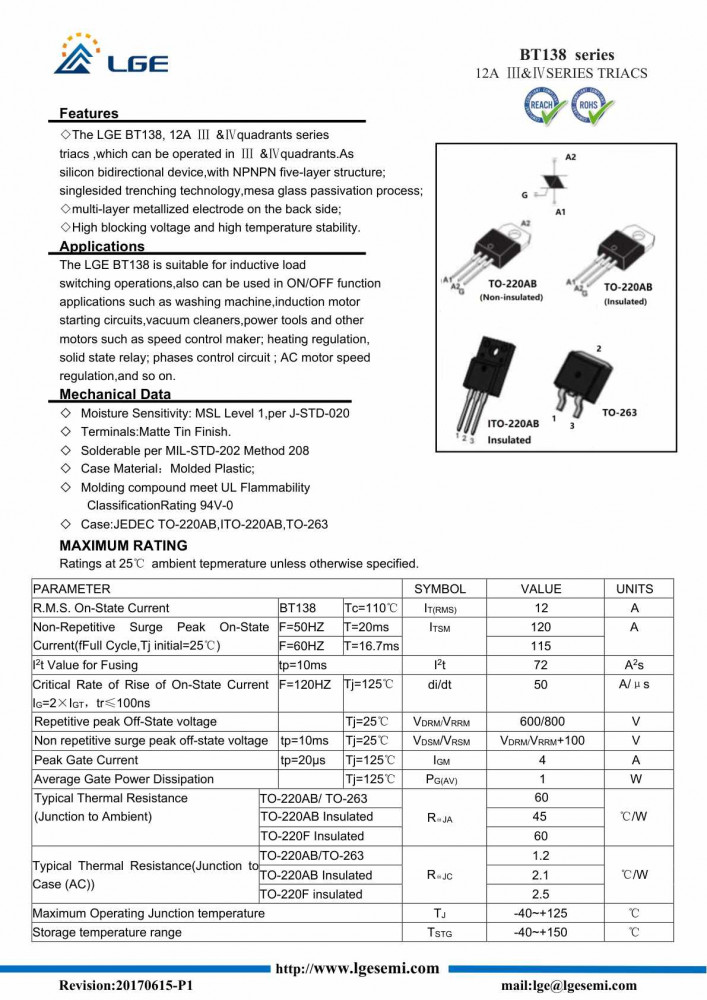 BT138-600E-LGE datasheet page 1
