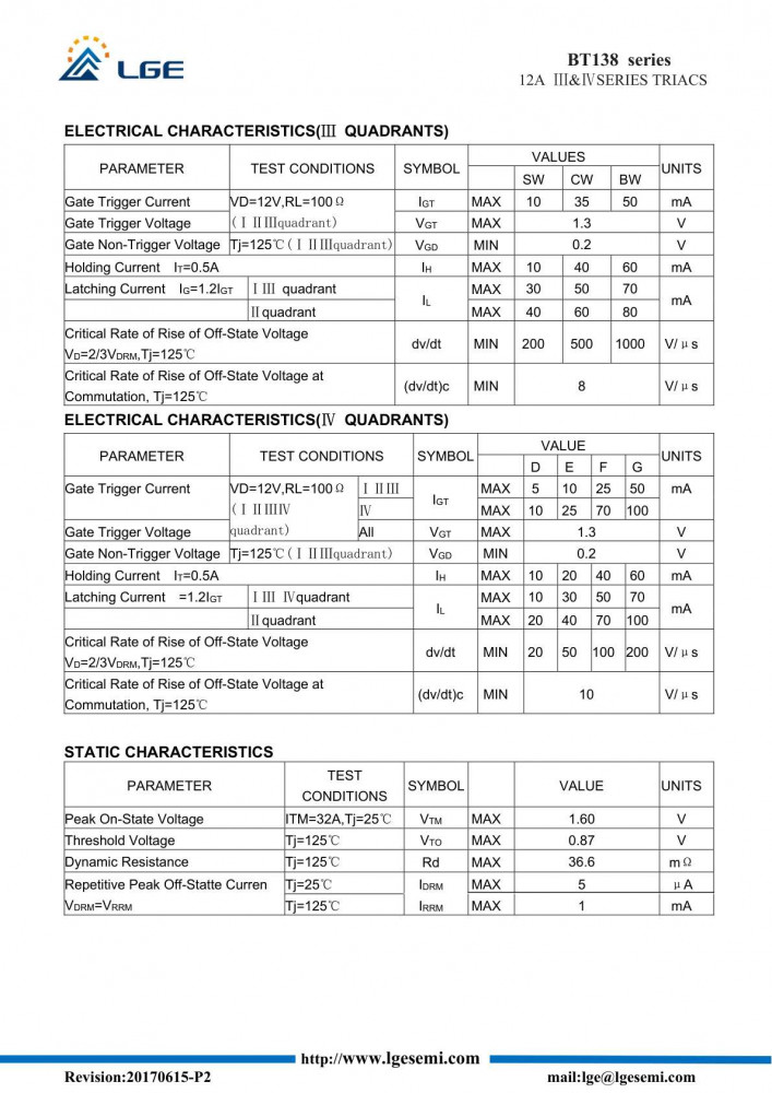 BT138-600E-LGE datasheet page 2