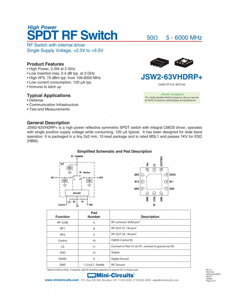 JSW2-63VHDRP+ technical document page 2