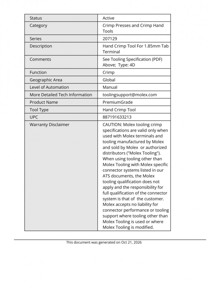 MOLEX 638272500 tooling document preview, page 2