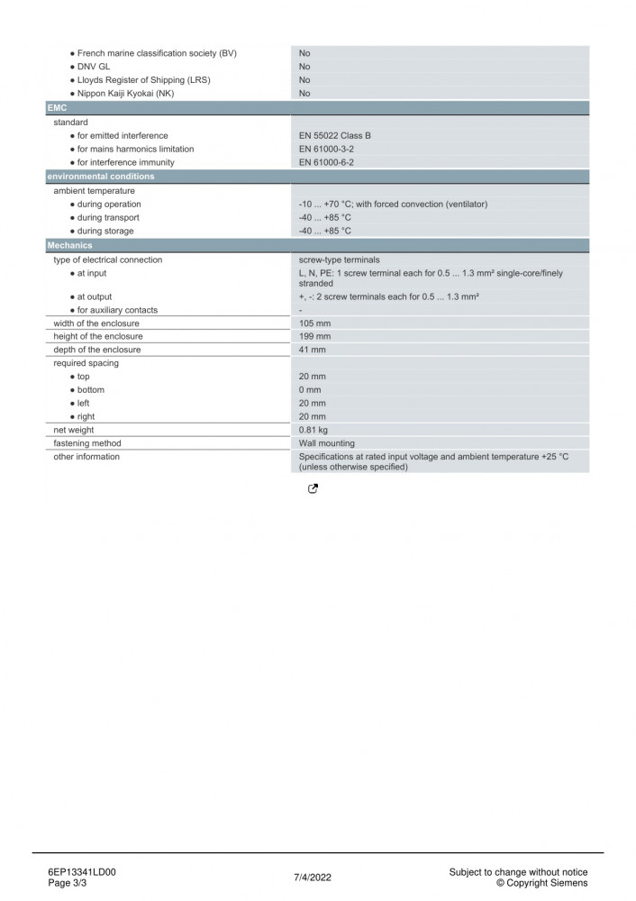 SIEMENS 6EP13341LD00 datasheet page 3