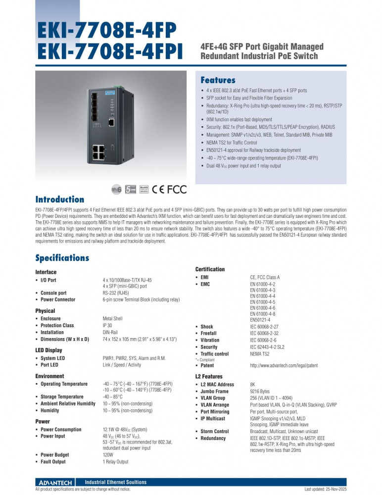 EKI-7708E-4FPI technical document page 1
