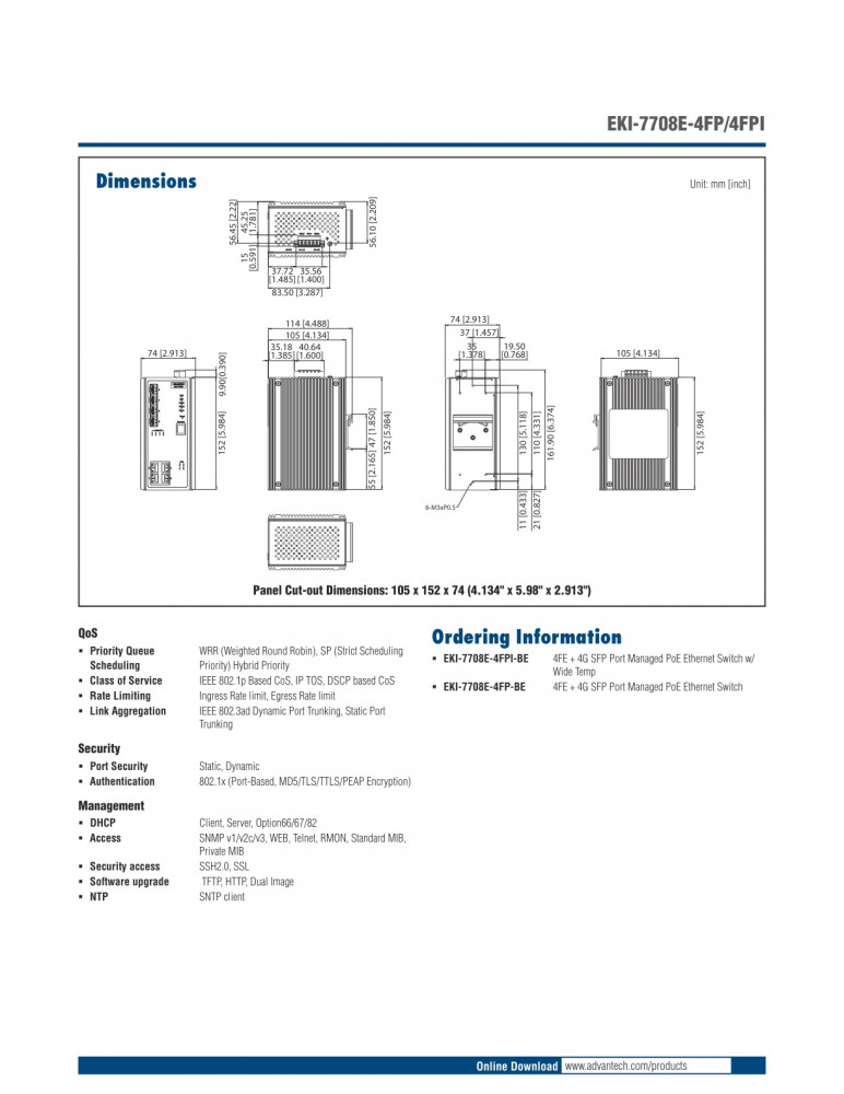 EKI-7708E-4FPI technical document page 2