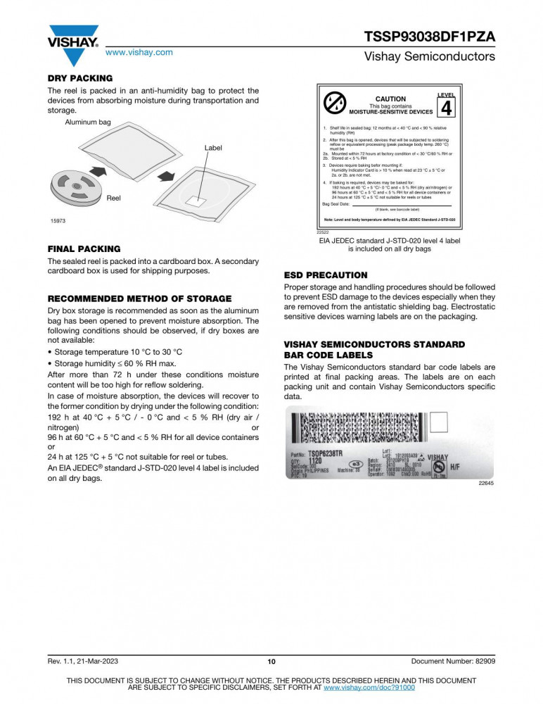 TSSP93038DF1PZA technical document page 10
