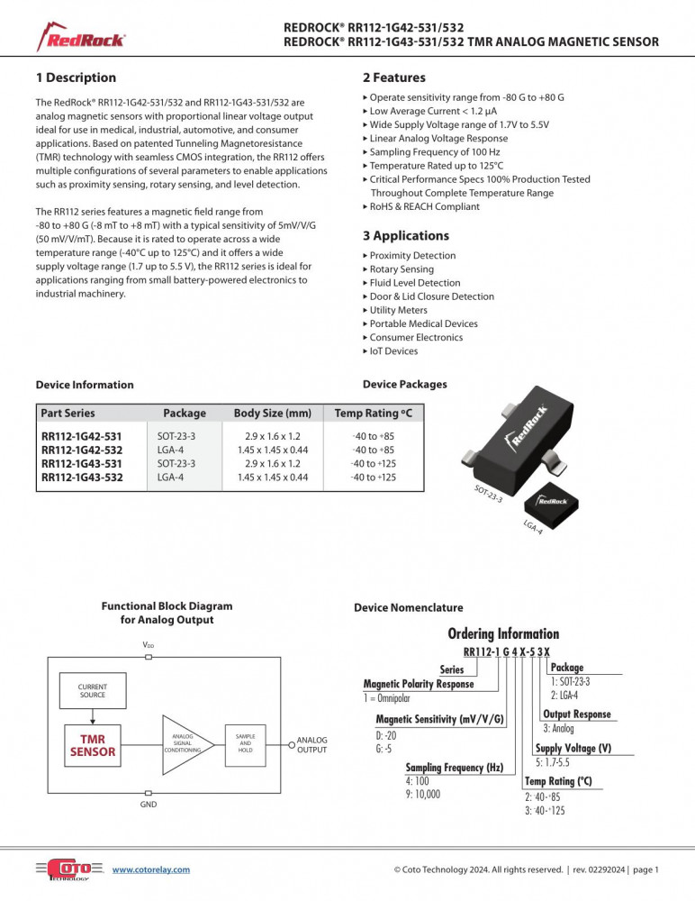 RR112 technical document page 1