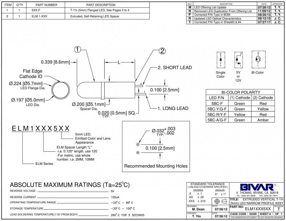 BIVAR ELM1XXX5XX drawing sheet 1