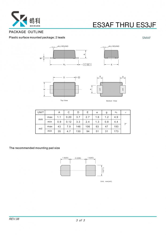 ES3GF datasheet page 3