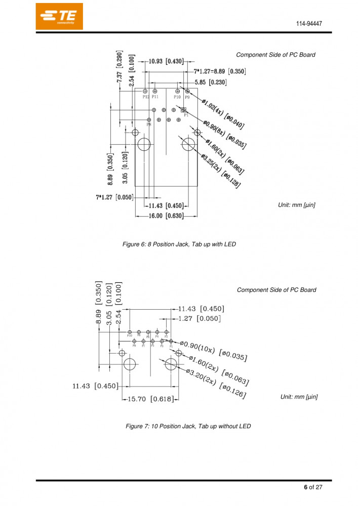 TE Connectivity RJ45 integrated magnetics document page 6