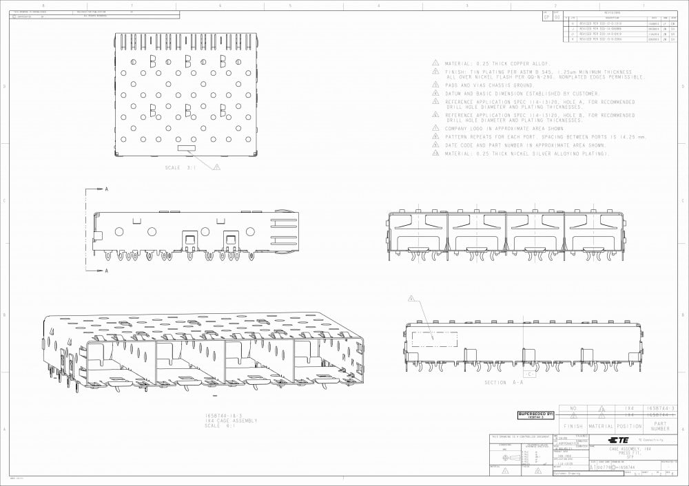 TE Connectivity 1658744 customer drawing page 1