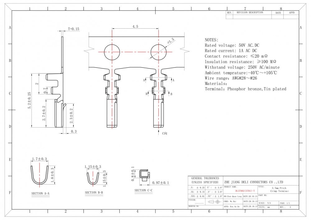 DLL 3701-T technical drawing page 2