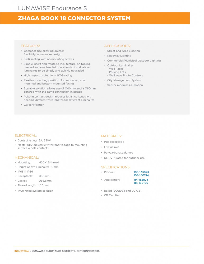 LUMAWISE Endurance S technical document page 2