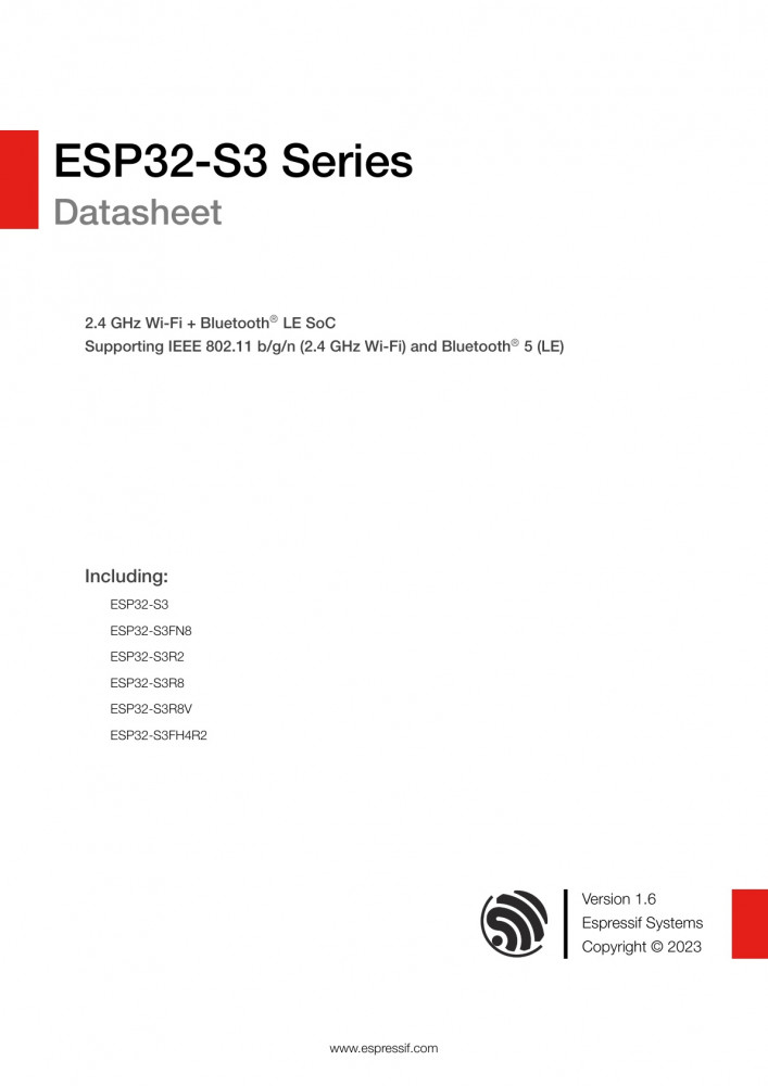 ESP32-S3 datasheet page 1