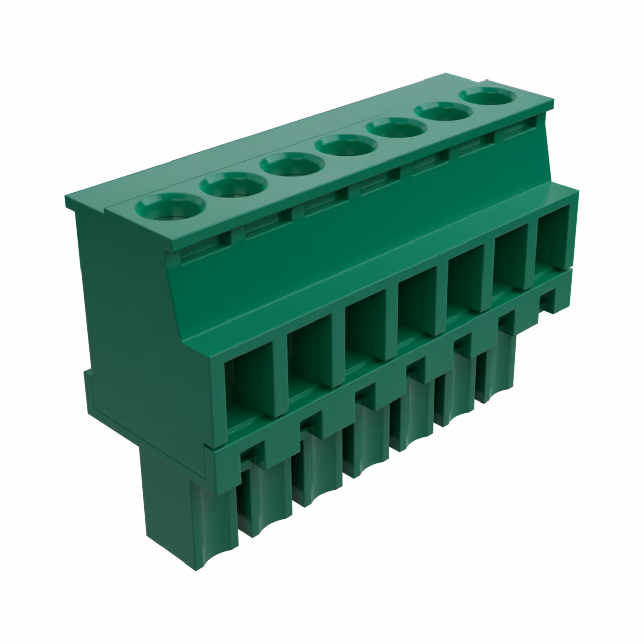 3.81mm Pitch Eurostyle Vertical Plug, with Standard Imprinting, Rear Wire Entry, Green Housing, Gold (Au) Plated, 7 Circuits for sale